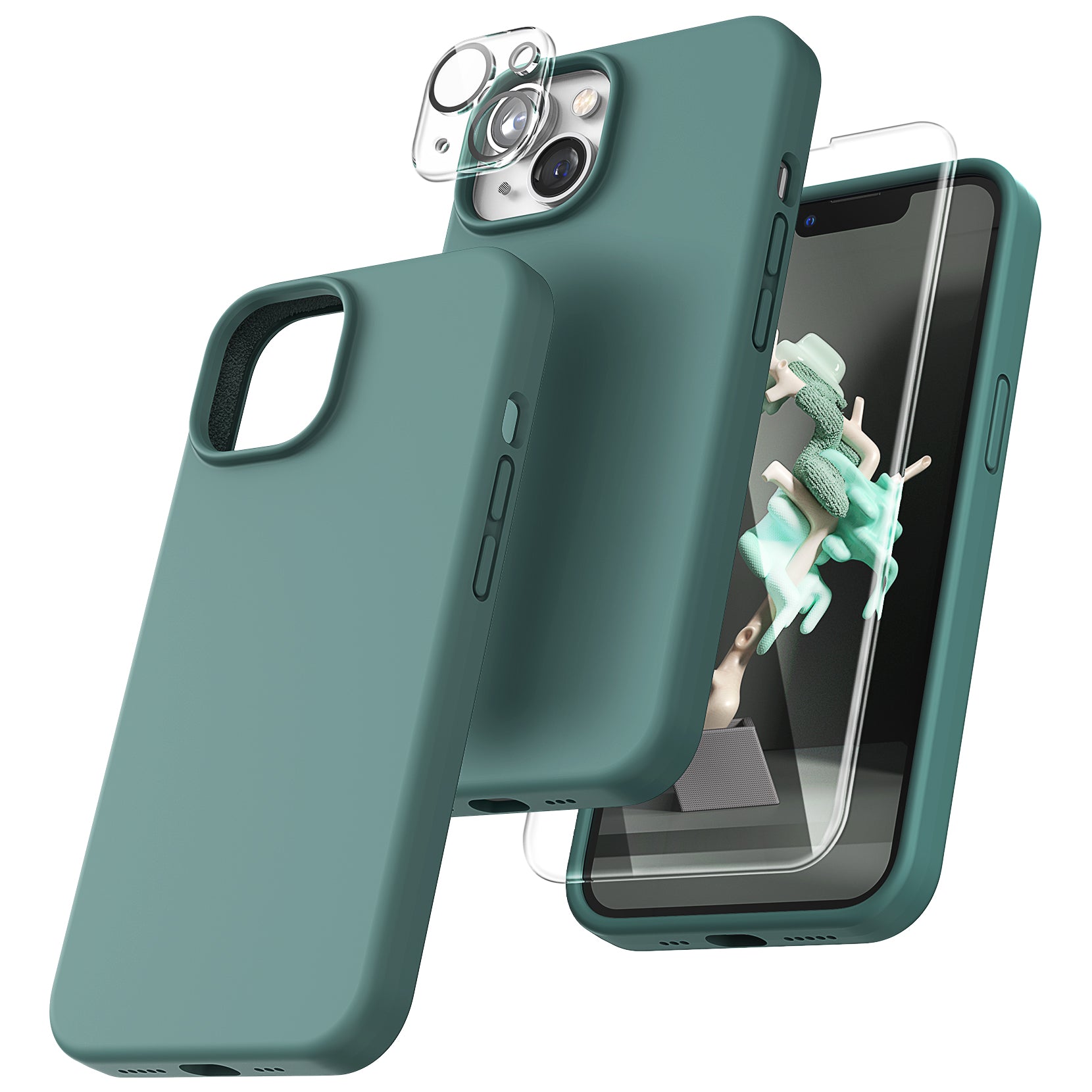 TOCOL [5 in 1] for iPhone 14 Case, with 2 Pack Screen Protector + 2 Pa